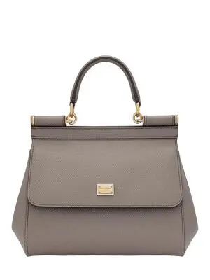 Dolce & Gabbana Sicily Medium Leather Crossbody Bag - Beige
