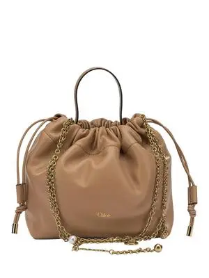 Chloé CHLOE' Icons Leather Bucket Bag Beige