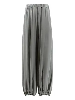 ALYSI Wide Leg Silk Trousers - Grey