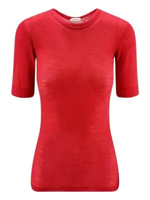 Versace Ribbed Cotton T-shirt - Red