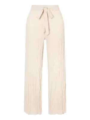 Sharon Wauchob Crinkled Wide-Leg Pants Ecru
