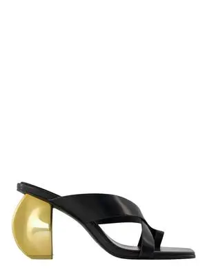Cult Gaia Nina Leather Sandals Black