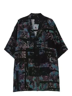 Yohji Yamamoto Patterned Silk Jacket - Black