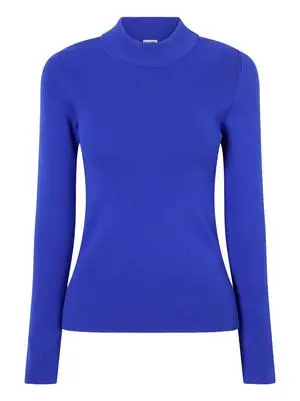 JIL SANDER Ribbed-Knit Jersey Sweater Blue