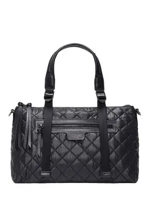 Mz Wallace Small Park Quilted Nylon Satchel Black