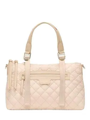 Mz Wallace Small Park Quilted Nylon Satchel - Buff