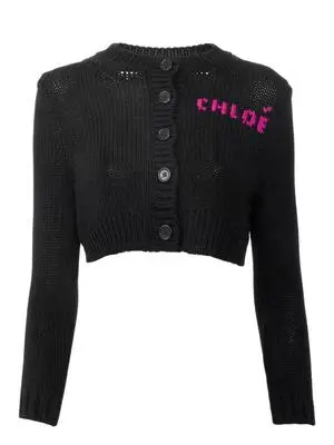Chloé Buttoned Knit Cardigan - Black