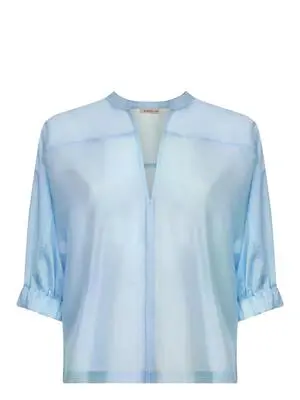 BLANCA VITA V-neck Blouse - Blue
