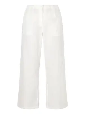 COLLEEN ALLEN Cotton-voile Wide-leg Pants - White