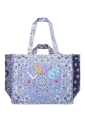 CALL IT BY YOUR NAME CALL IT BY YOUR NAME Cabas Maxi Embroidered Tote Bag Blue