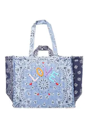 CALL IT BY YOUR NAME CALL IT BY YOUR NAME Cabas Maxi Embroidered Tote Bag Navy