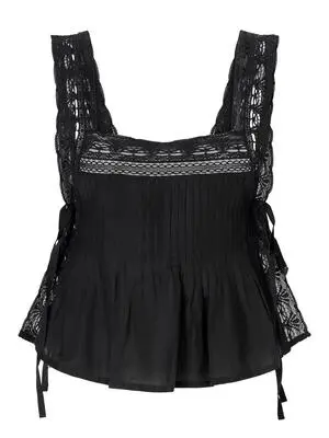 Alix Of Bohemia Mia Sky Cotton And Silk-blend Tank Top - Black