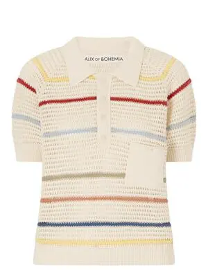 Alix Of Bohemia Lessi Carnival Cotton-knitted Polo Shirt - Multi