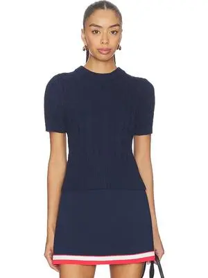 525 America Cable Knit Crew Neck Pullover - Dark Blue