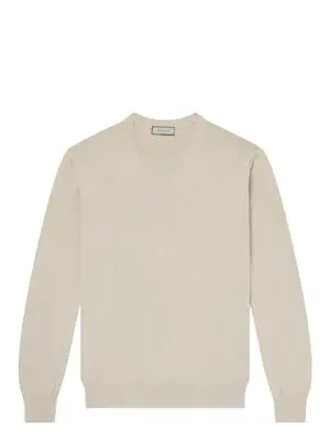 Canali Cotton Crew Neck Sweater - Neutrals