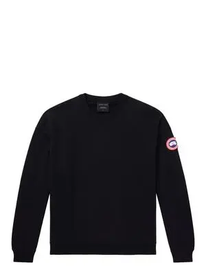 Canada Goose Rove Logo-embroidered Cotton-jersey Sweater - Black