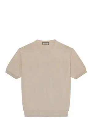 Canali Canali - Knitted Cotton T-Shirt - Men - Neutrals  Beige