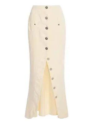 WIEDERHOEFT Tulip Denim Maxi Skirt - Off-white