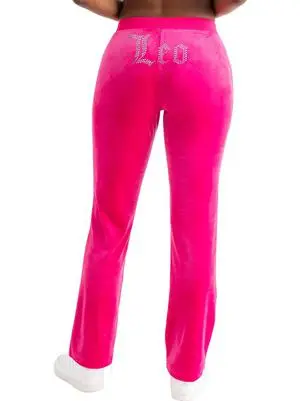 Juicy Couture Leo Customizable Big Bling Velour Track Pants - Free Love