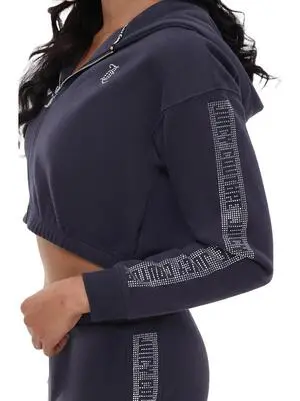 Juicy Couture Cropped Fleece Hoodie - Titanium