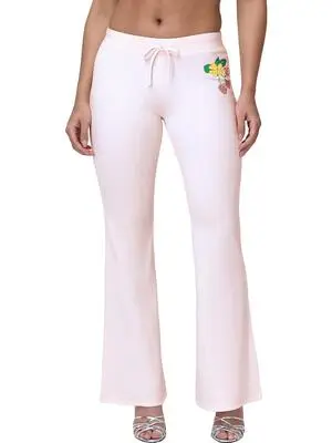 Juicy Couture Cotton Velour Wide Leg Pants - Soft Glow