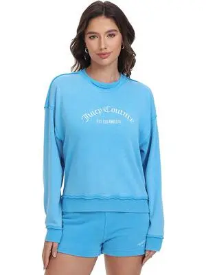 Juicy Couture Embroidered French Terry Crewneck - Wave