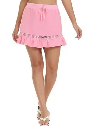 Juicy Couture Towel Terry Mini Skirt With Lace Trim - Hot Hot