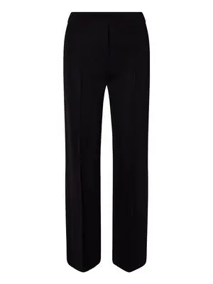HIGH SPORT Evie Pleated Knitted Wide-leg Pants - Black