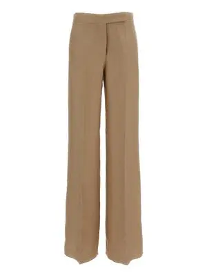 Max Mara Wide-leg Linen Trousers - Beige