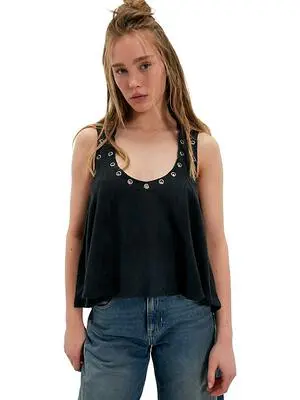 Free People Cleo Grommet Tank - Black