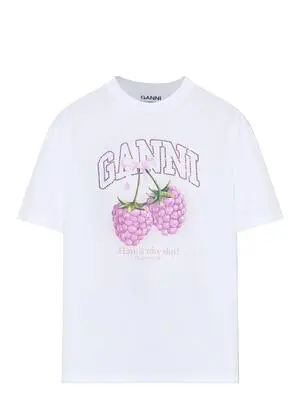 GANNI T-shirt With Graphic - White