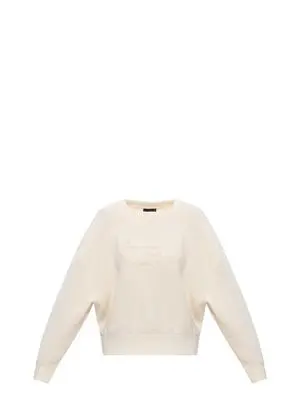 Emporio Armani Embroidered Logo Sweatshirt - Cream