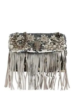 Kurt Geiger Kensington Fringe Shoulder Bag - Silver
