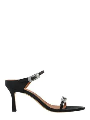 Kurt Geiger Heeled Mules With Crystal Buckles - Black