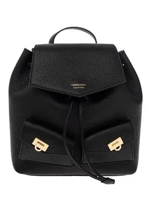 FERRAGAMO Leather Backpack - Black