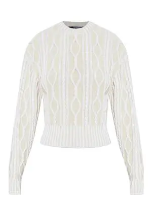 Jacquemus Sweater With Decorative Knit - Cream