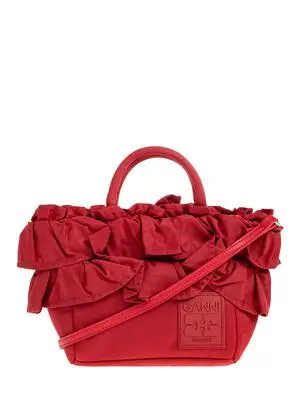 GANNI Logo Handbag - Red