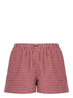 Vetements Plaid Pattern Shorts - Red