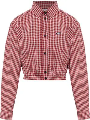 Vetements Check-patterned Cropped Shirt - Red
