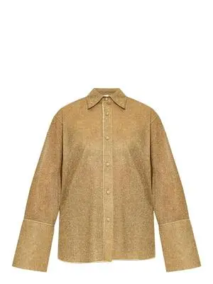 Oseree Lurex Thread Shirt - Gold