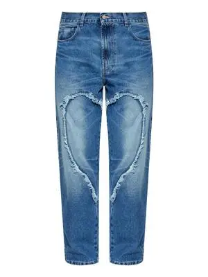 CARNE BOLLENTE Jeans With Heart Motif - Blue