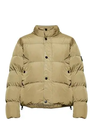 Stone Island Down Jacket With Stand-up Collar - Beige