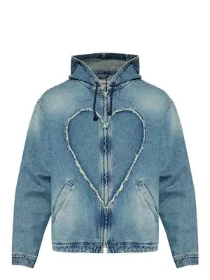 CARNE BOLLENTE Denim Jacket With Hood - Blue