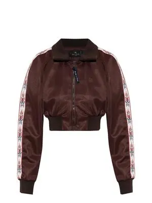 Etro Cropped Sweatshirt With Embroidered Logo - Brown