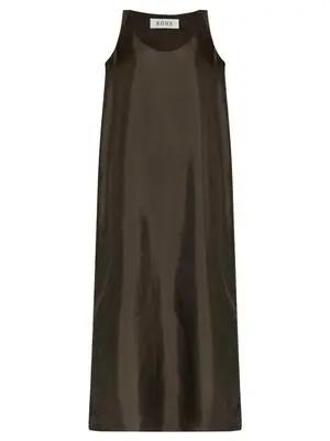 RÓHE Silk Maxi Dress With Spaghetti Straps - Brown