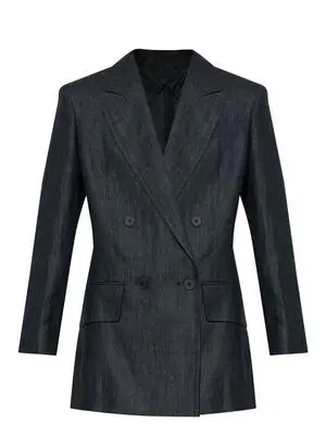 Max Mara Olimpia Linen Blazer Navy Blue