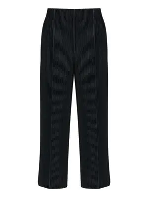 Issey Miyake Pleated Wide Leg Trousers - Black