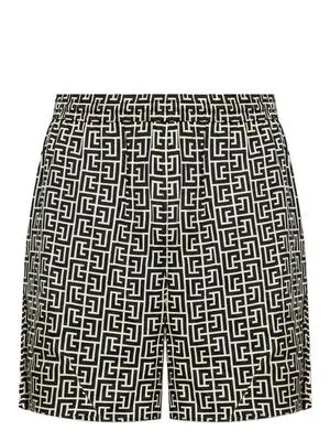 Balmain Monogram Shorts - Black