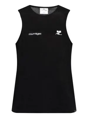 COURREGES Sleeveless Perforated Top - Black