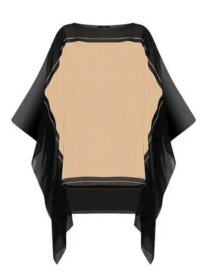 Balmain Silk Poncho - Beige